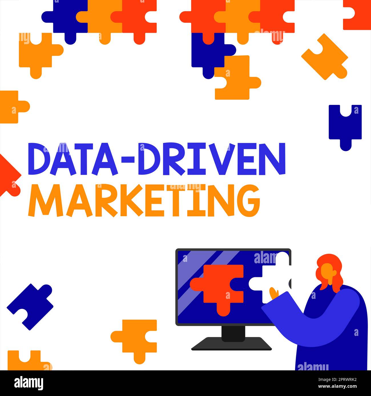 Writing Displaying Text Data Driven Marketing Business Concept