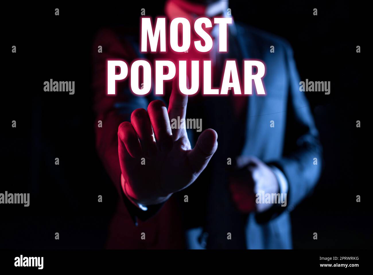 Text caption presenting Most Popular, Concept meaning Top Rating ...