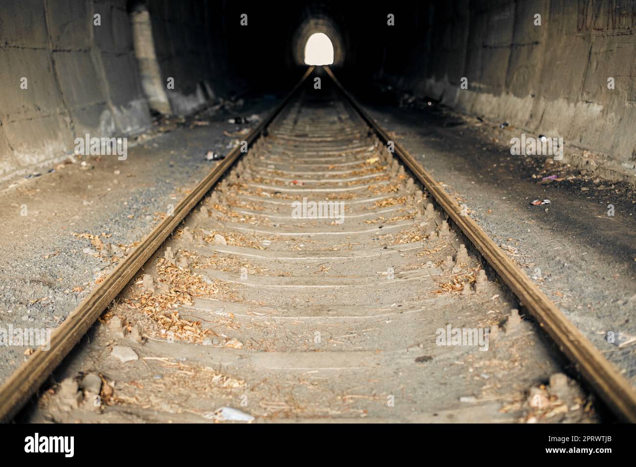 Railway entering a tunnel Stock Photo - Alamy
