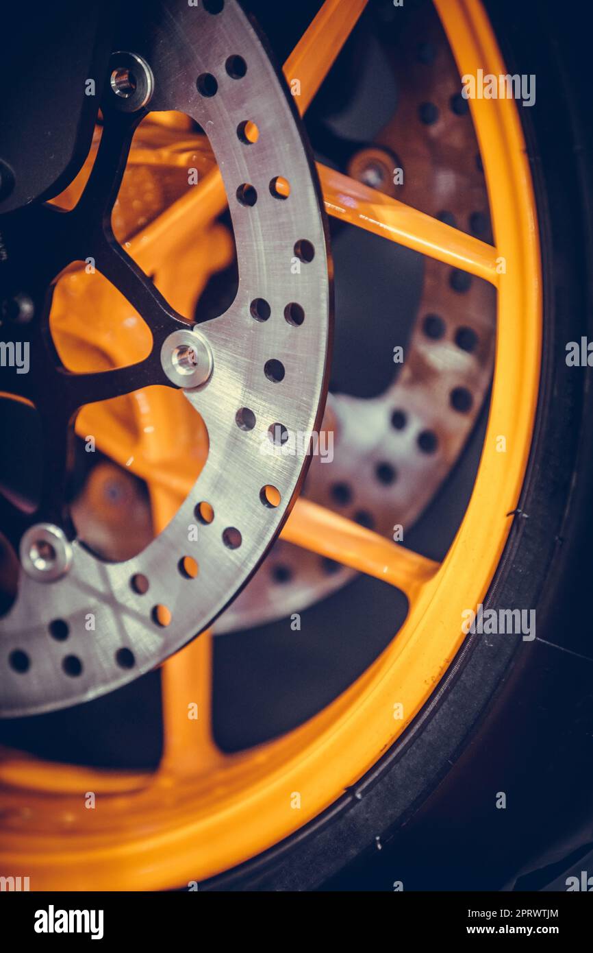 Front motorcycle disk brake Stock Photo - Alamy