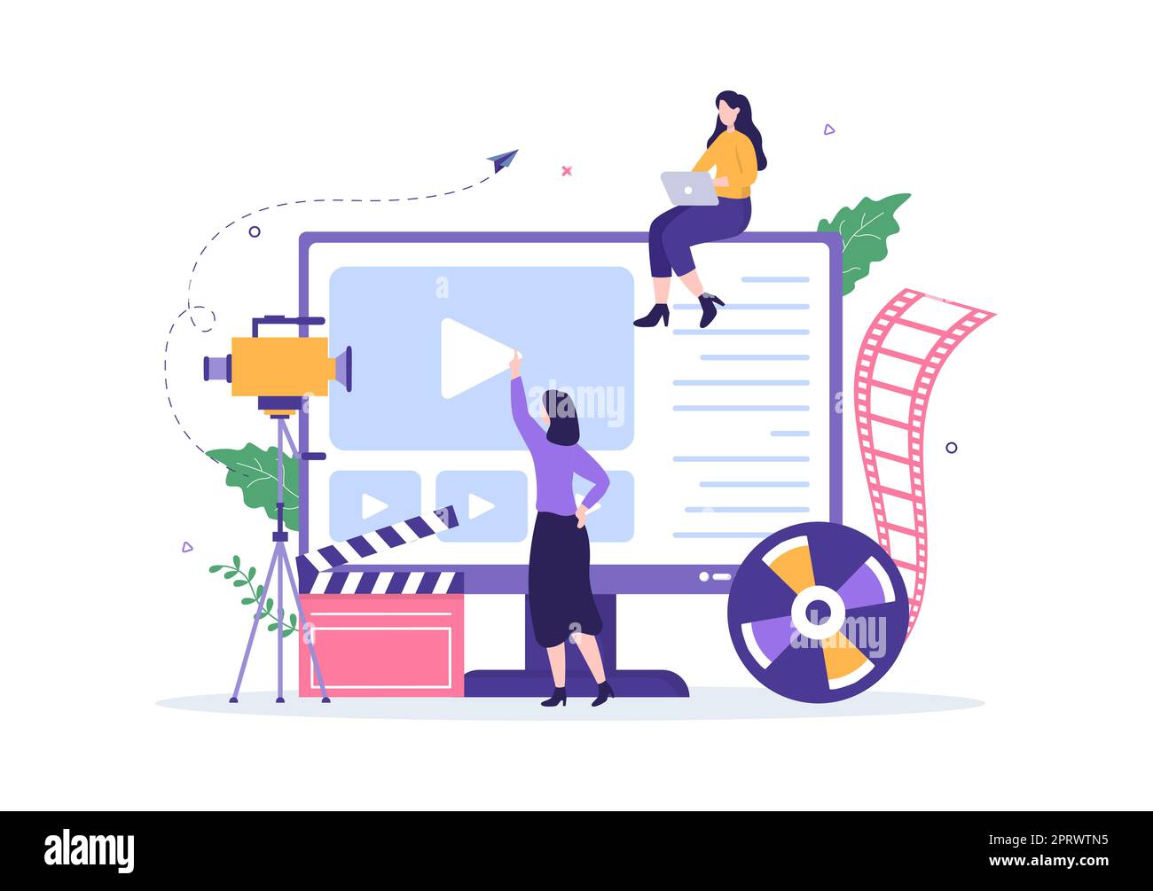 Video editor cartoon Cut Out Stock Images & Pictures - Alamy