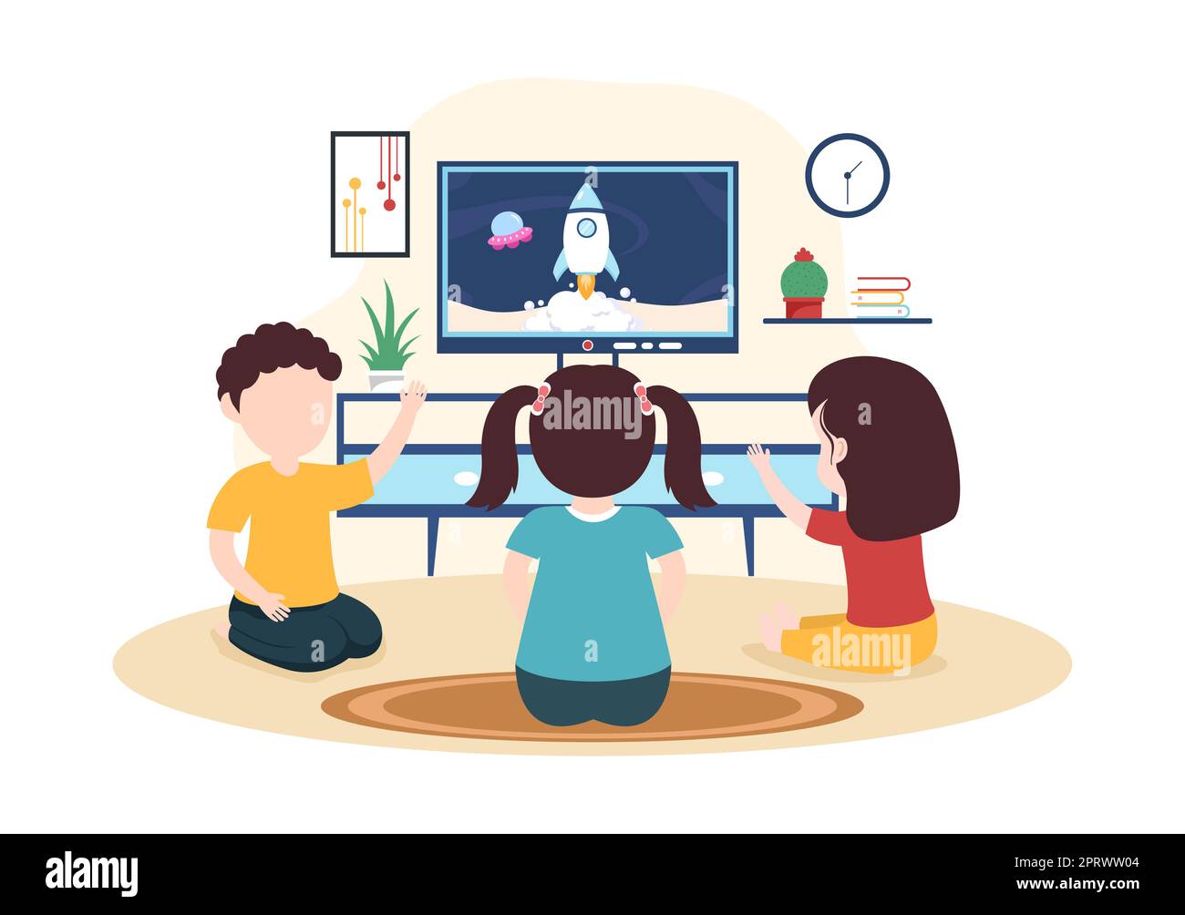 TV Channel Template Hand Drawn Cartoon Flat Illustration Home ...