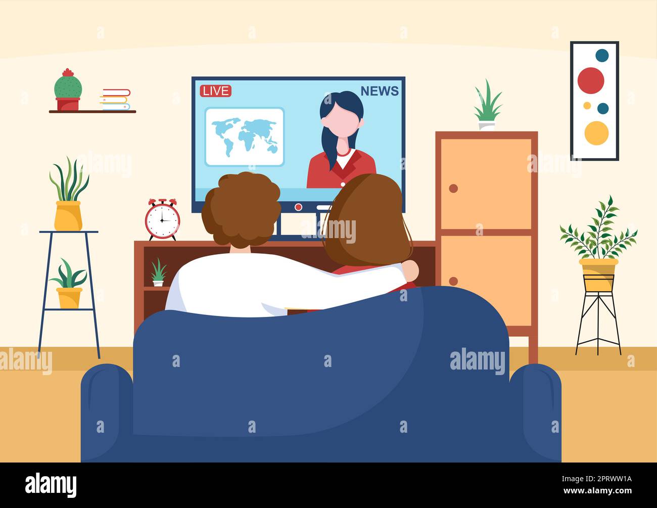 TV Channel Template Hand Drawn Cartoon Flat Illustration Home ...