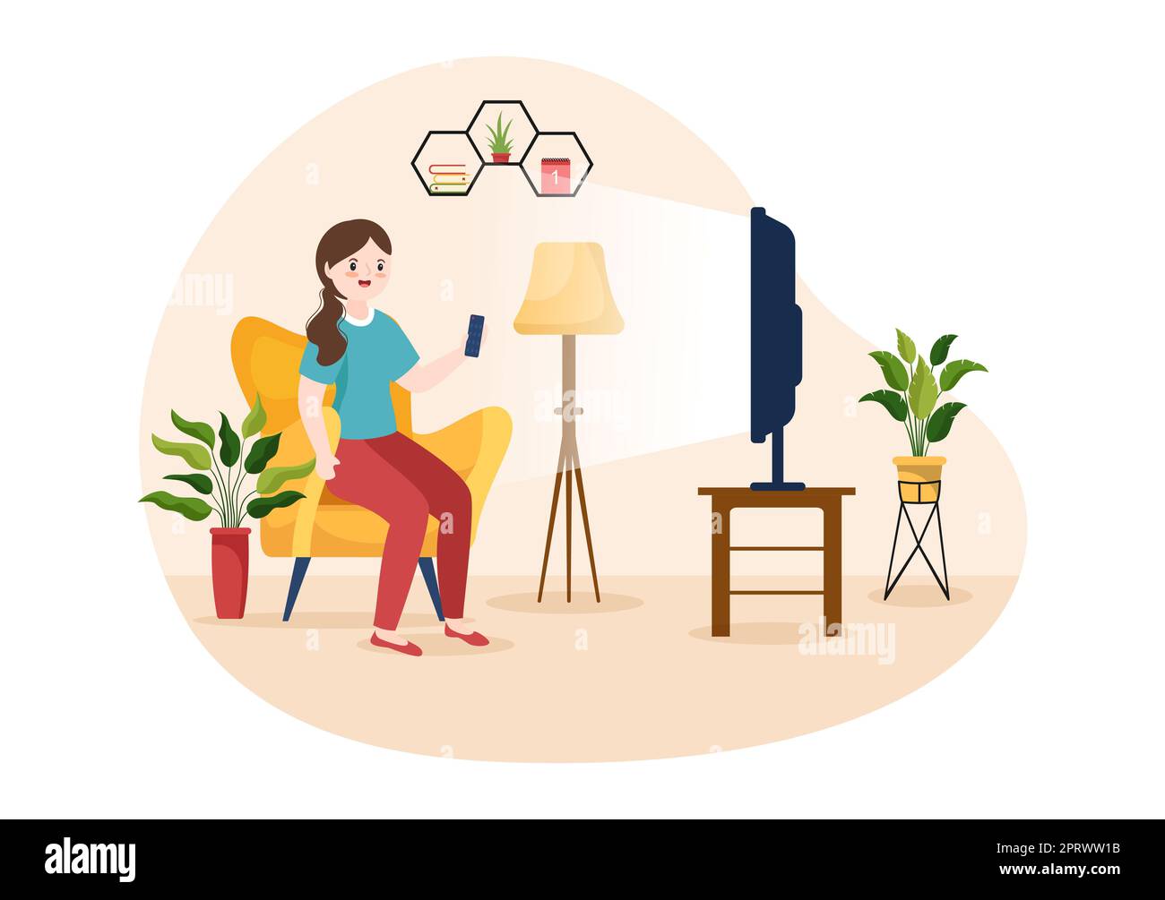 TV Channel Template Hand Drawn Cartoon Flat Illustration Home ...