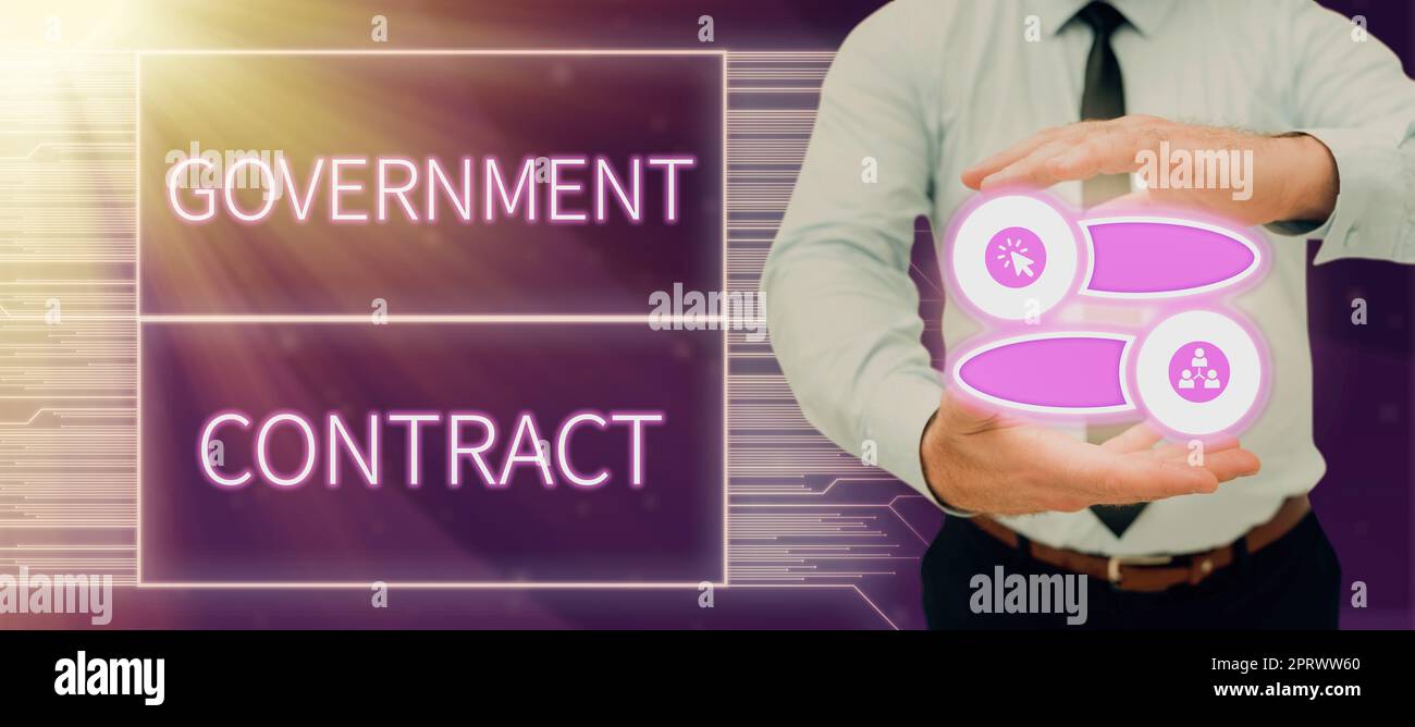 Conceptual display Government Contract. Word for Agreement Process to ...