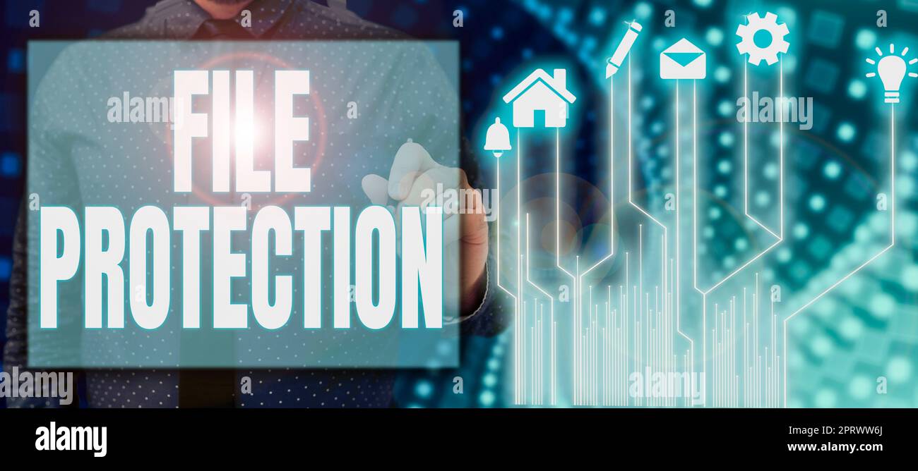 Sign displaying File ProtectionPreventing accidental erasing of data ...