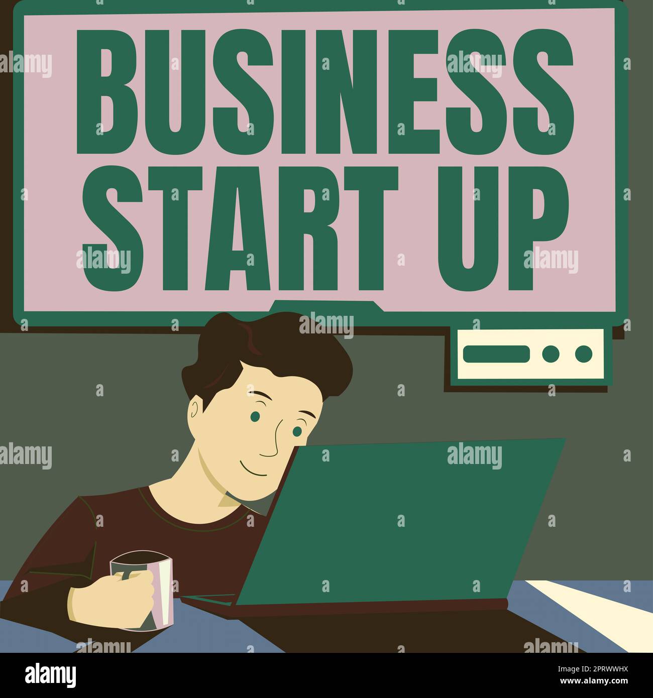 Conceptual display Business Start UpPutting up new commerce venture ...