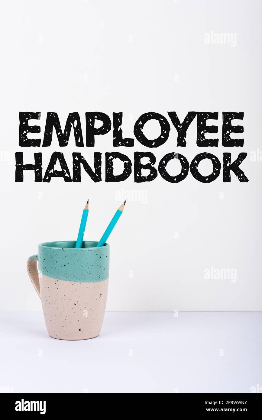 Handwriting Text Employee Handbookdocument That Contains An Operating Procedures Of Company