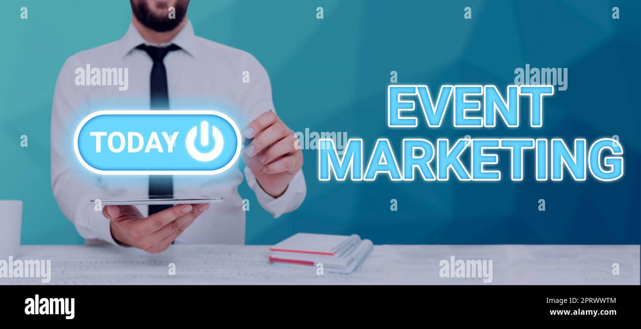 Text caption presenting Event Marketingdescribes process of developing ...