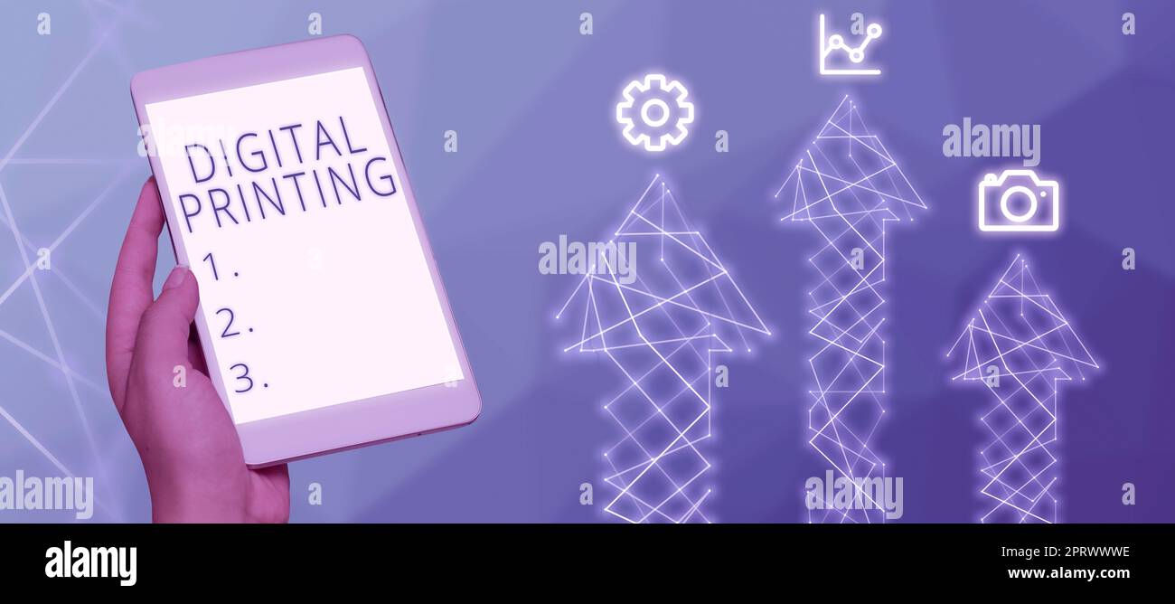 Conceptual caption Digital Printingdigital based images directly to ...