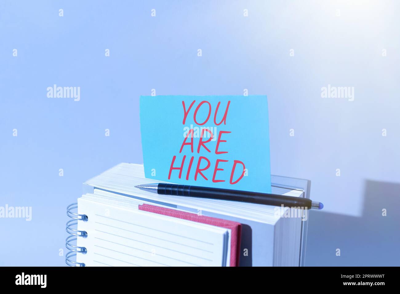 Hand writing sign You Are Hired. Business concept Recruitment being ...