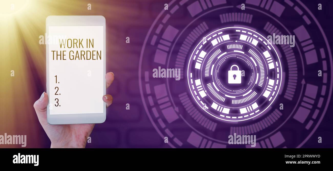 Conceptual display Work In The GardenTending the Lawn Yard Plant ...