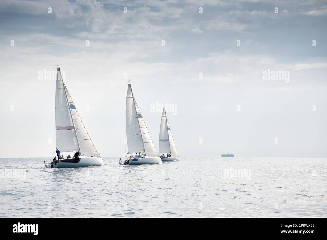 Group of yachts sailing in the wind during regatta Stock Photo - Alamy