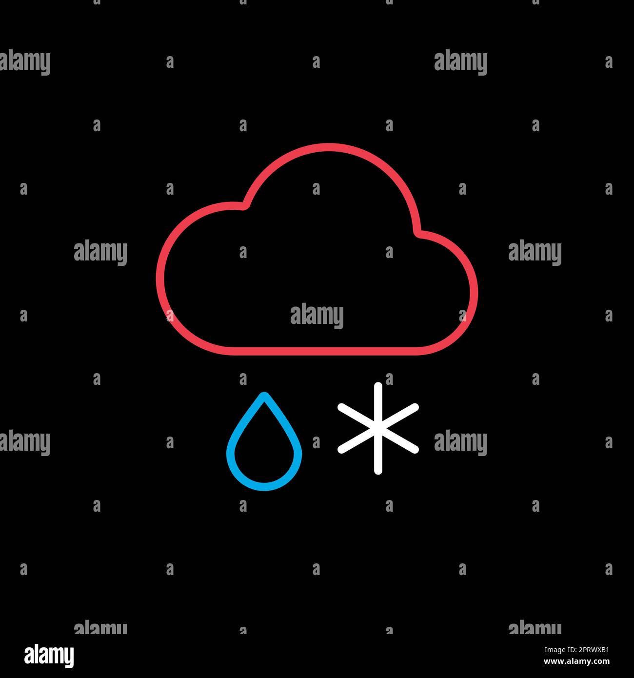 Cloud with snow and rain vector icon. Weather sign Stock Vector Image ...