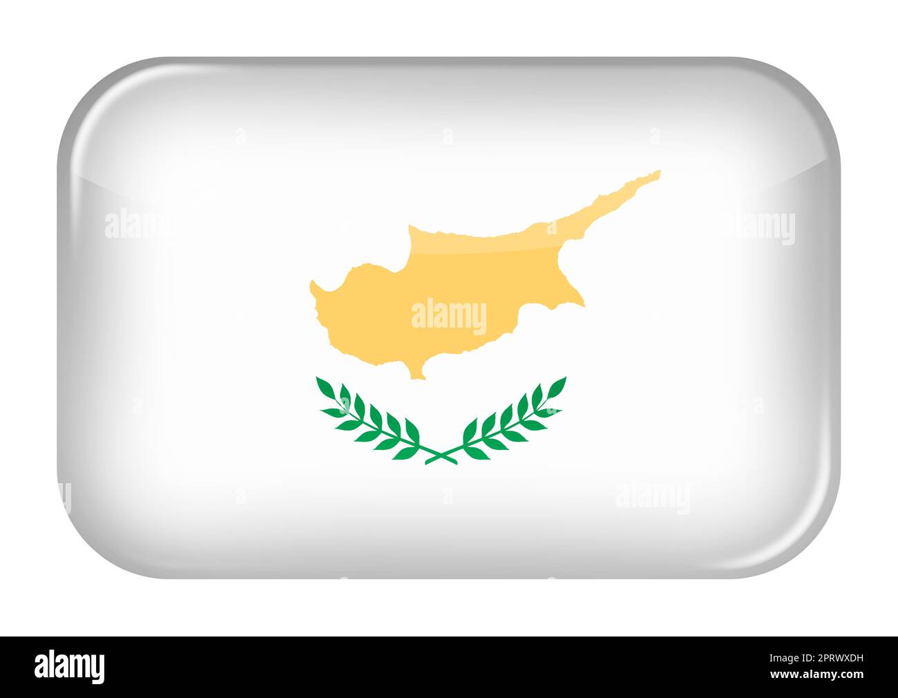 A Cyprus web icon rectangle button with clipping path 3d illustration ...