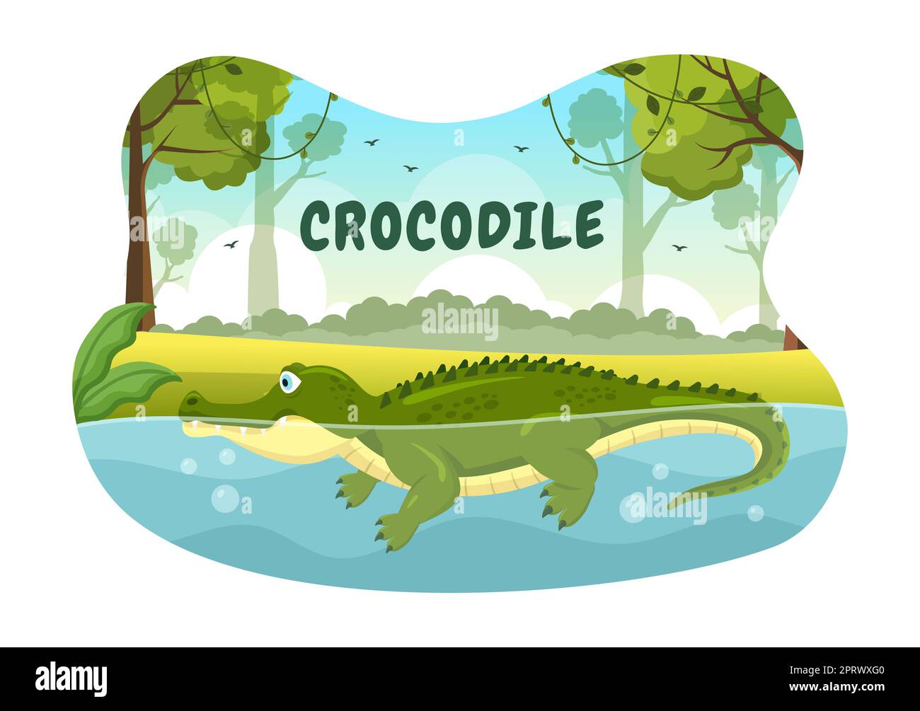 Set of Animal Reptile Template Hand Drawn Cartoon Flat Illustration ...