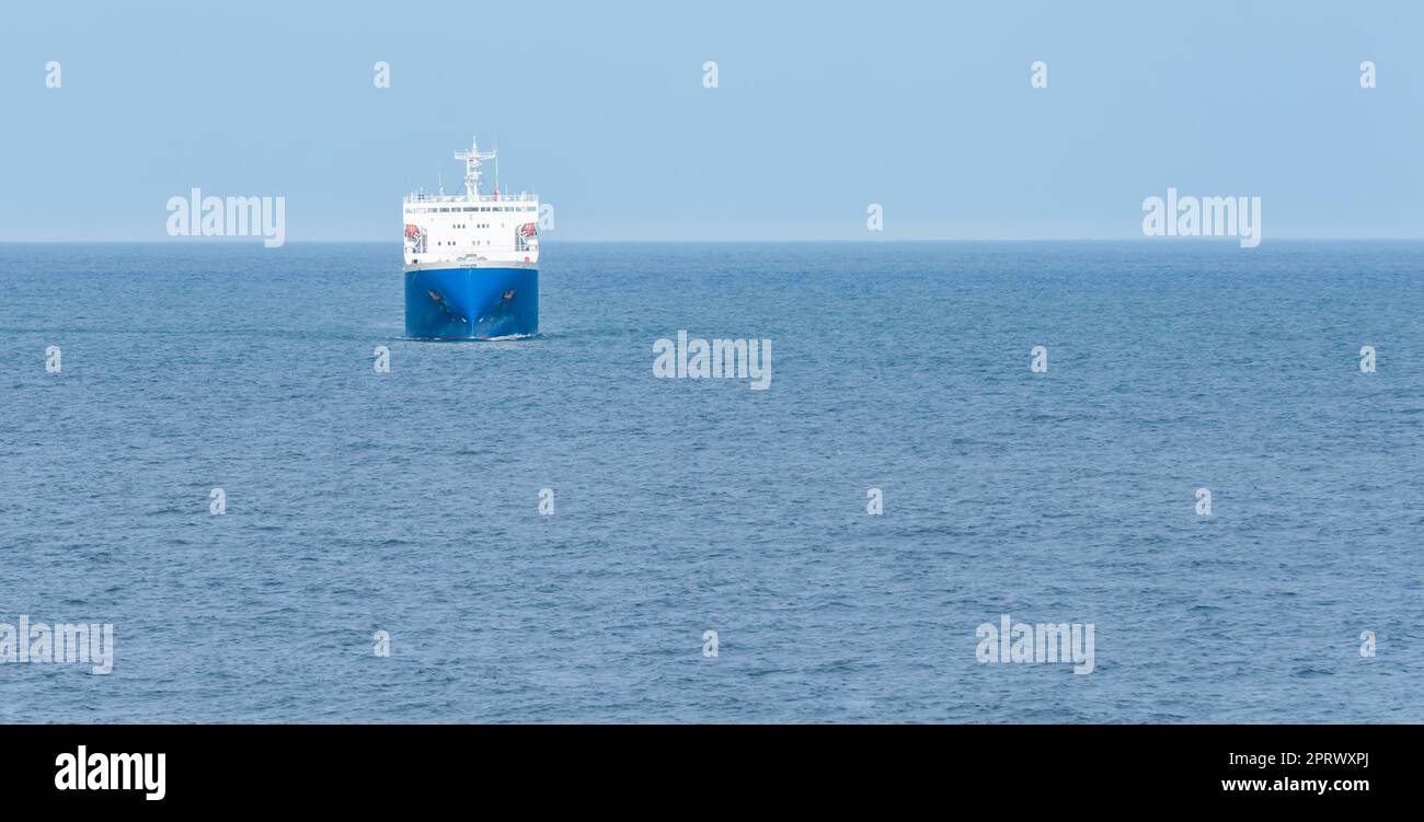 Loneliness - single ocean-going vessel on the open sea Stock Photo - Alamy
