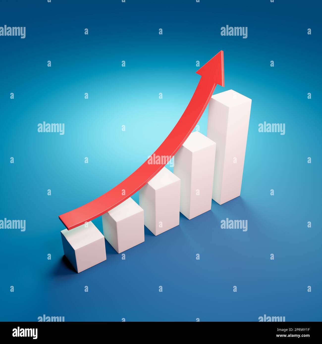 Growing Bar Chart with Arrow Stock Photo - Alamy