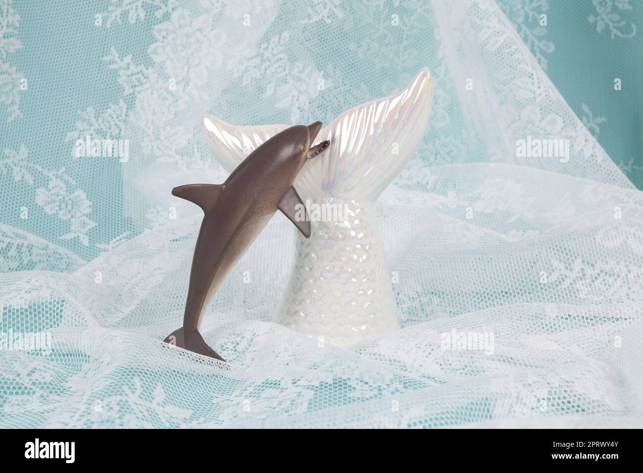 Mermaid with dolphin hi-res stock photography and images - Alamy