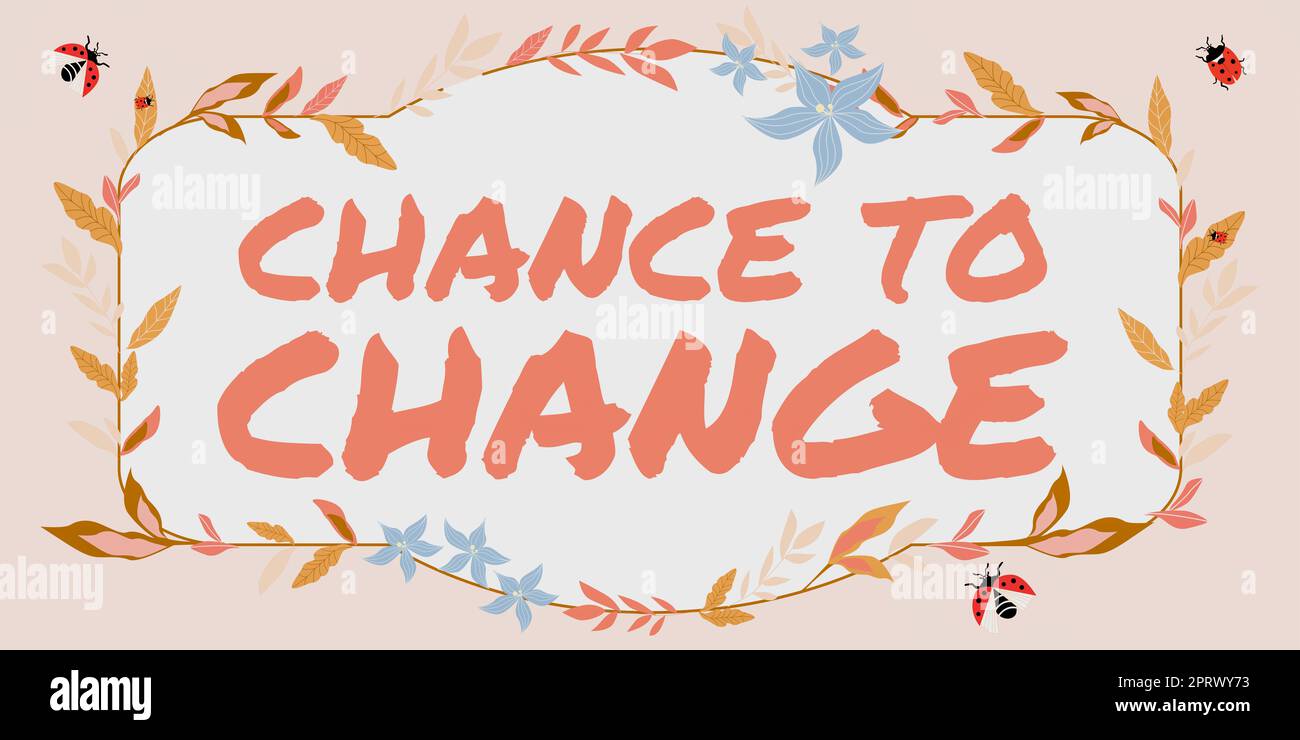 Conceptual display Chance To ChangeThe opportunity for transformation ...