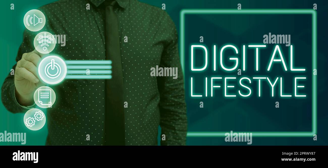 Conceptual display Digital LifestyleWorking over the internet World of ...