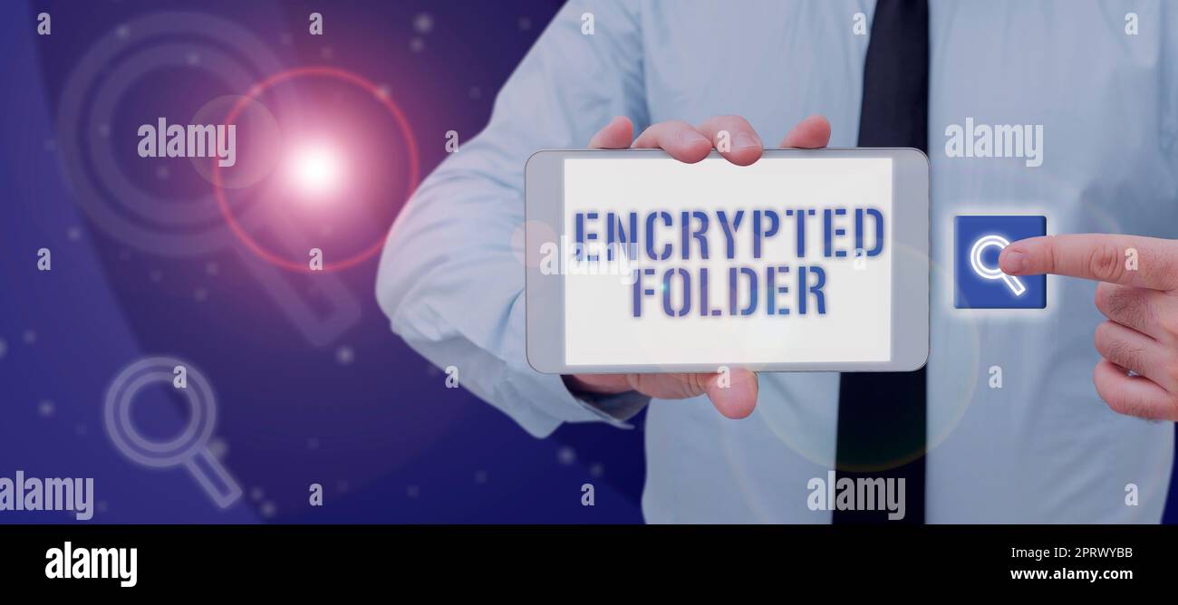 Handwriting Text Encrypted Folderprotect Confidential Data From Attackers With Access Business
