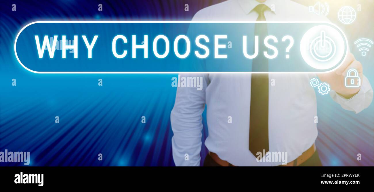 Writing displaying text Why Choose Us. Conceptual photo Reasons for ... Writing displaying text Why Choose Us. Conceptual photo Reasons for ...