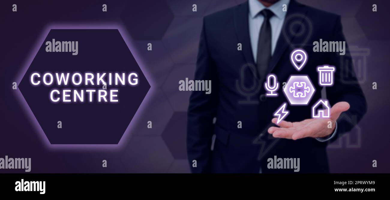 Conceptual display Coworking Centreshared workplace often office and ...