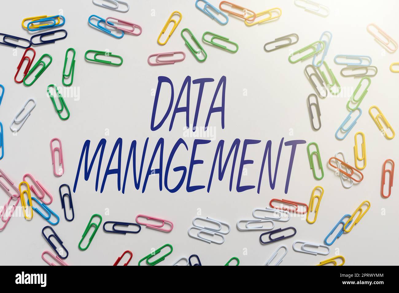 Text caption presenting Data ManagementThe practice of organizing and maintaining data processes ...