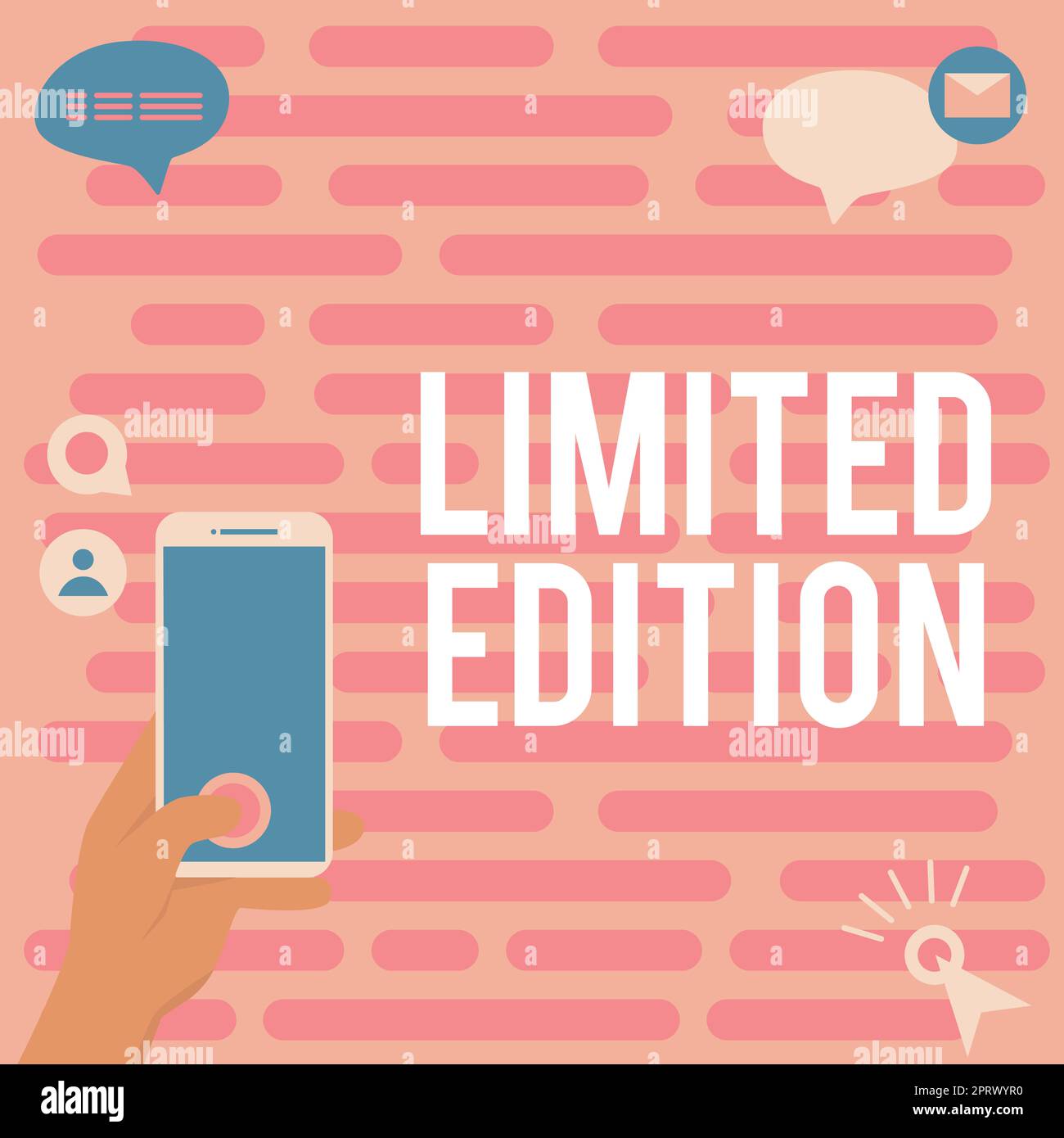 Hand writing sign Limited EditionWork of something which is only ...