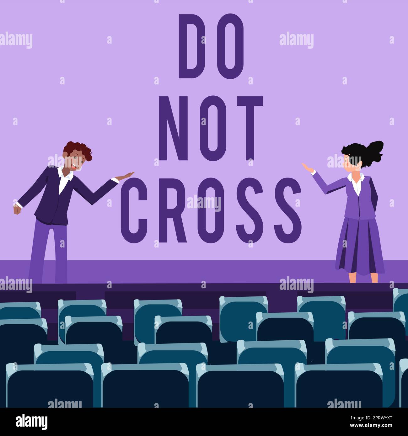 Sign displaying Do Not Cross. Conceptual photo Crossing is forbidden ...