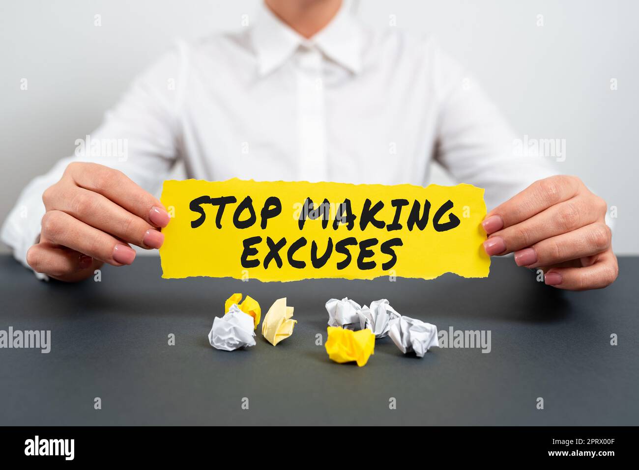 Conceptual display Stop Making Excuses. Internet Concept Cease ...