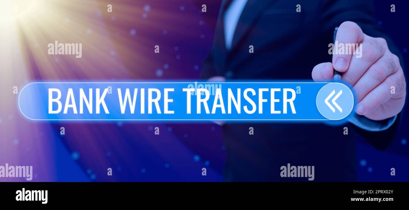 Conceptual caption Bank Wire TransferElectronic transfer of money ...