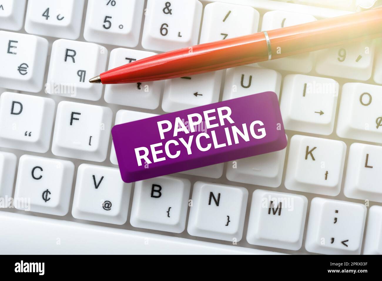 Text caption presenting Paper RecyclingUsing the waste papers in a new ...
