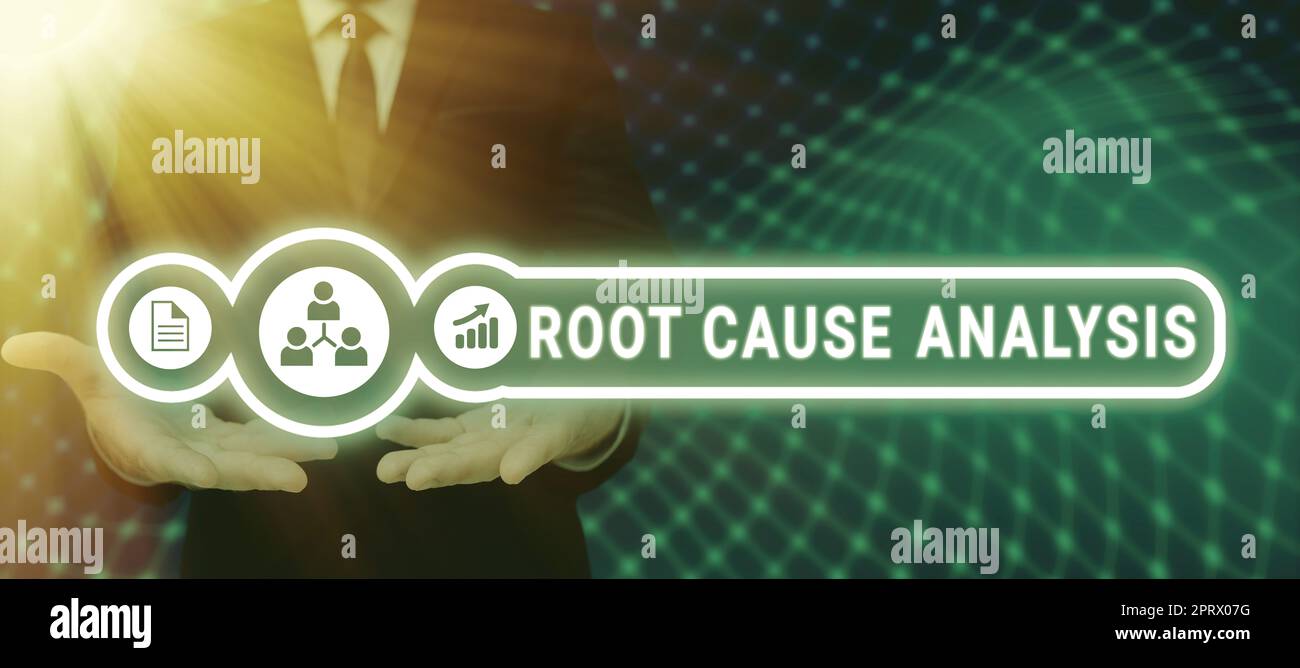 Handwriting text Root Cause Analysis. Internet Concept Method of Problem Solving Identify Fault ...