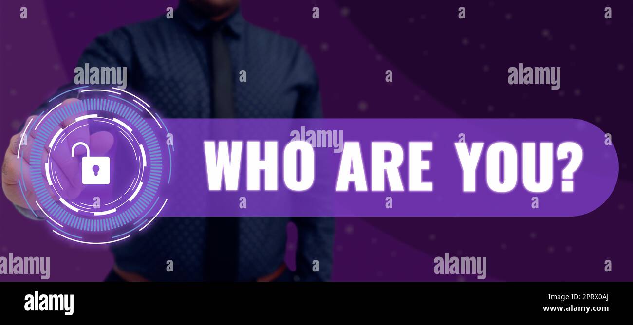 Handwriting text Who Are You. Business showcase Introduce Identify ...
