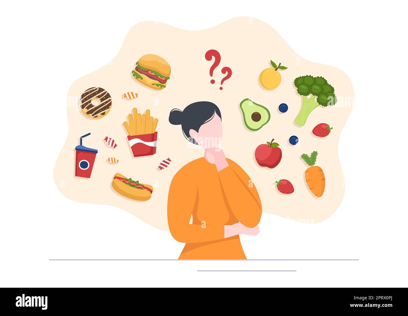 Weight Loss Template Hand Drawn Cartoon Flat Illustration of People ...