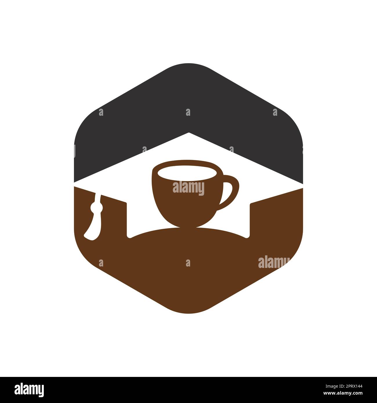 Student Coffee vector logo template. Logo symbol of the graduation cap ...