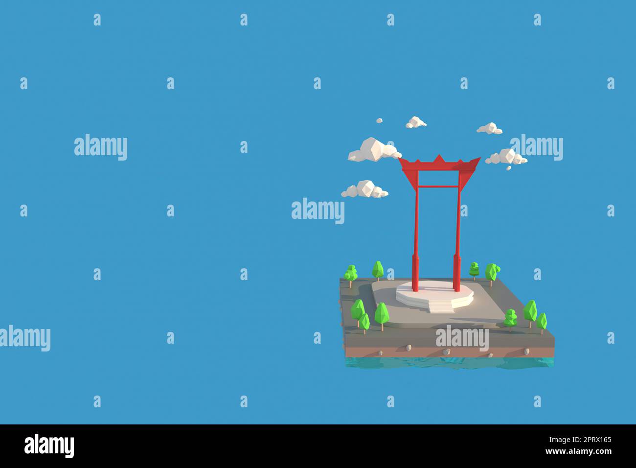 3D illustrator Giant Swing in Bangkok, Thailand. 3d rendering Low ...