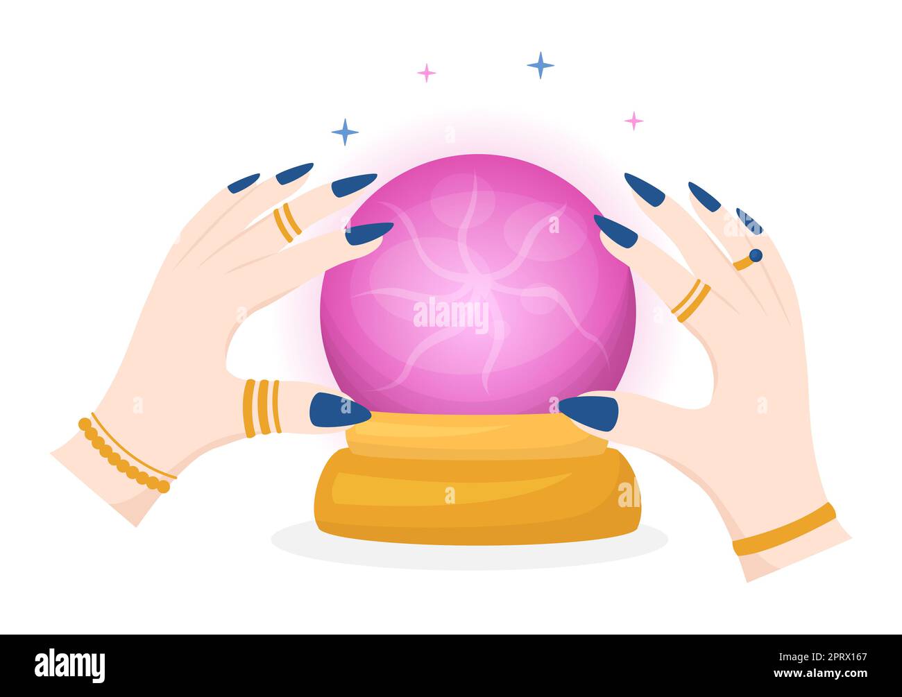 Fortune Teller Template Hand Drawn Cartoon Flat Illustration with ...