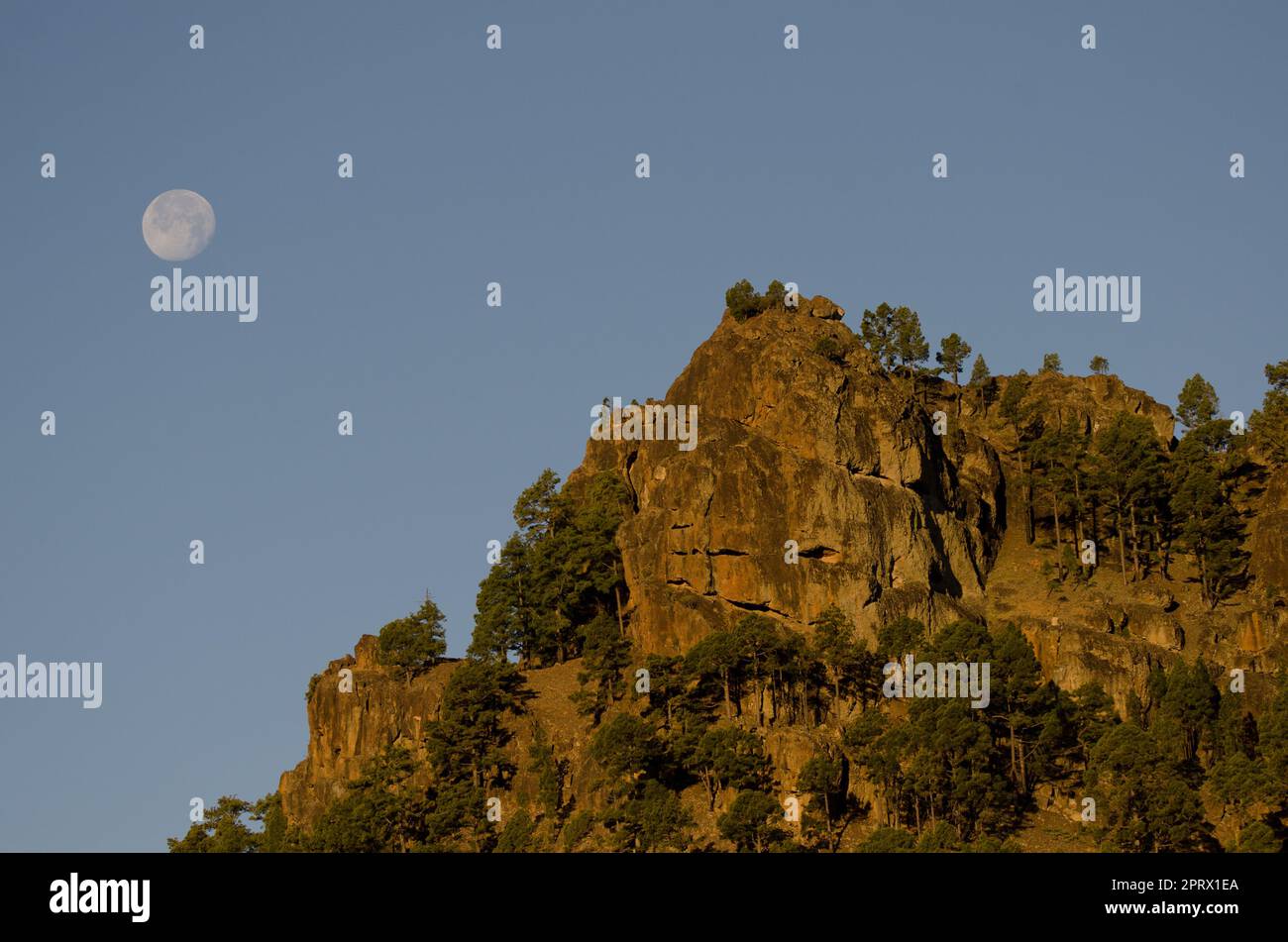 Moon over the Morro de La Negra cliff Stock Photo - Alamy