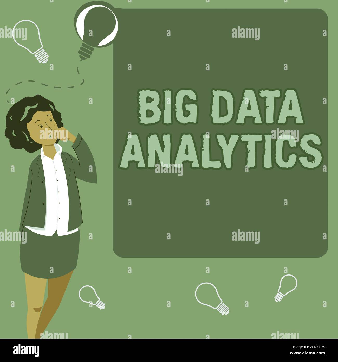 Text showing inspiration Big Data AnalyticsThe process of examining large and varied data sets ...