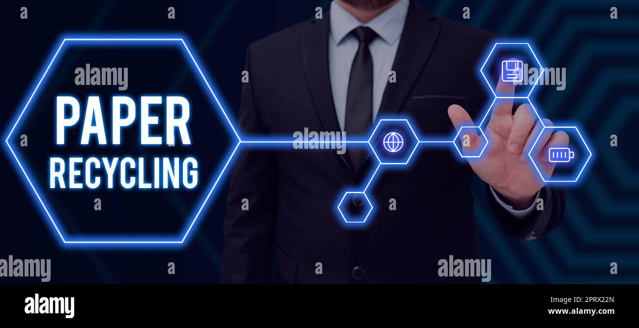 Conceptual caption Paper RecyclingUsing the waste papers in a new way ...