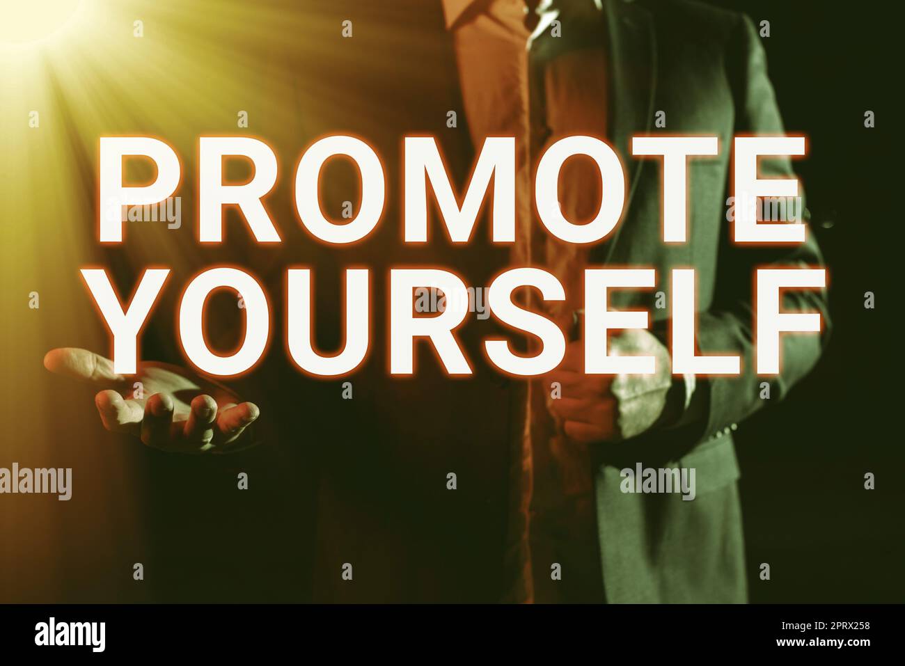 Hand writing sign Promote Yourselfmarket and introduce to others ...