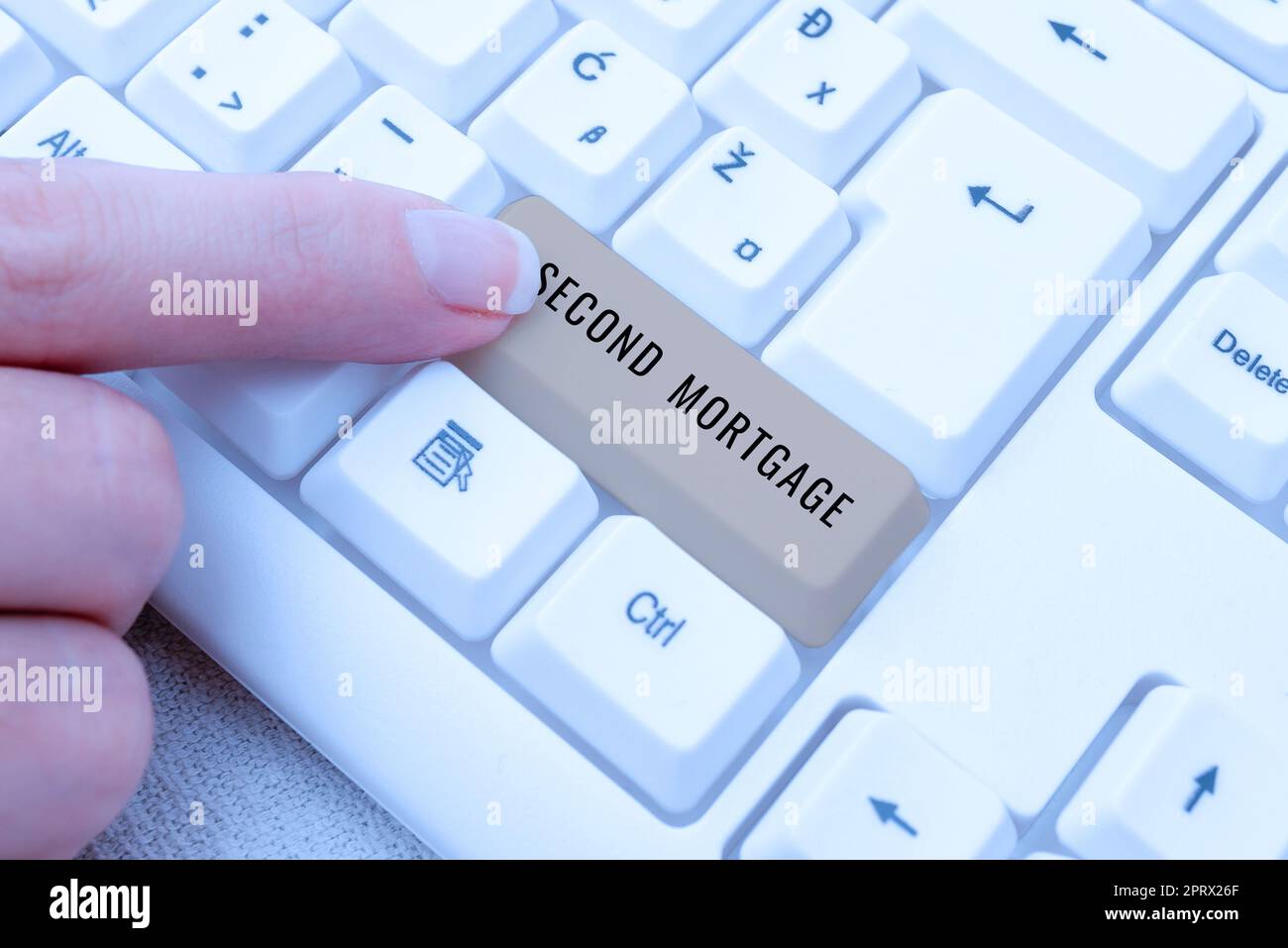 Text sign showing Second Mortgagelien on property which is subordinate ...