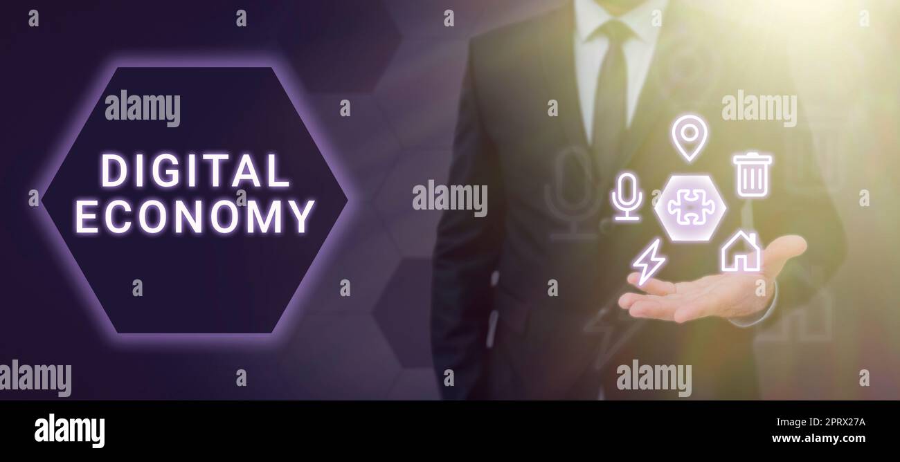 Conceptual display Digital Economyworldwide network of economic ...