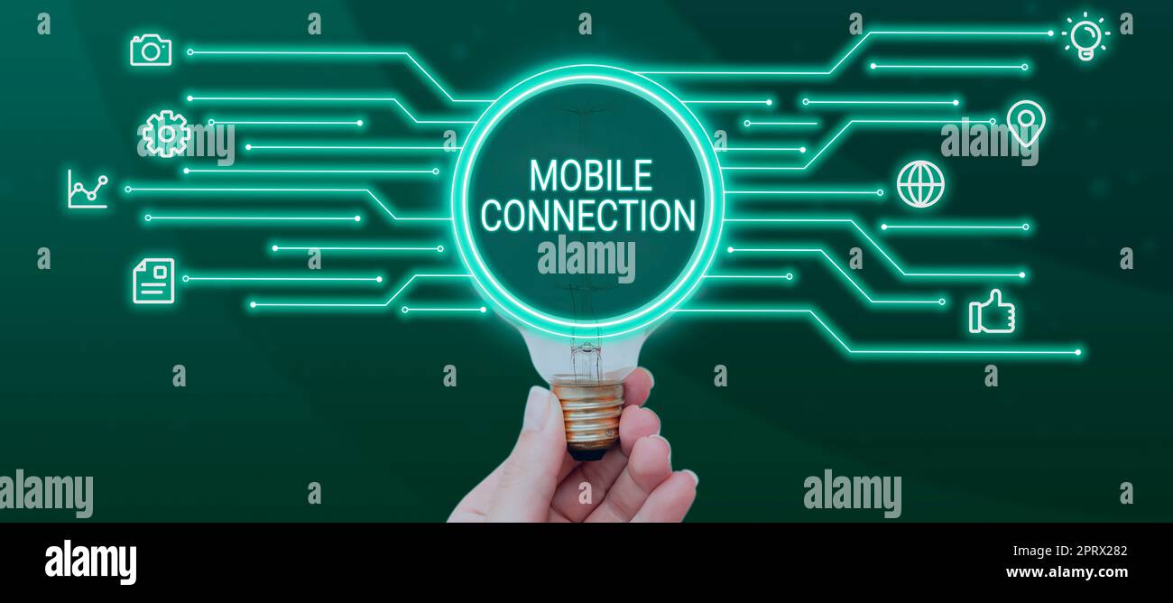 Hand writing sign Mobile ConnectionSecure universal login solution ...