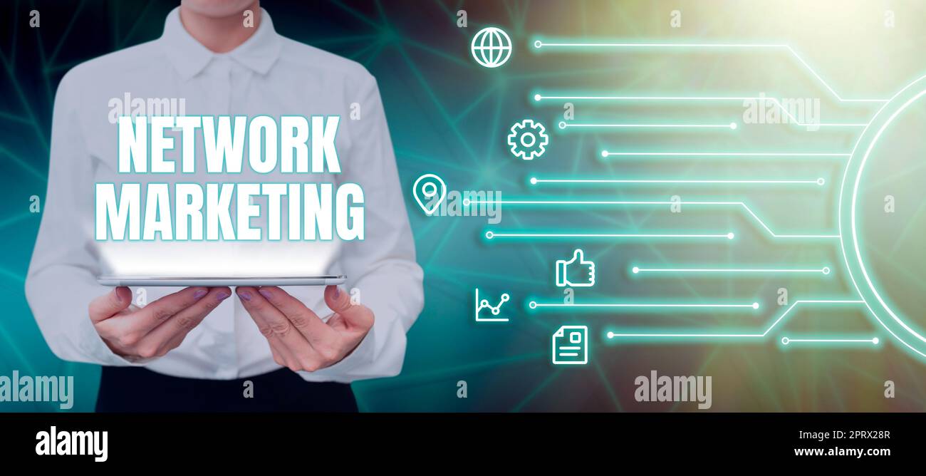 Sign displaying Network MarketingPyramid Selling Multi level of trading ...