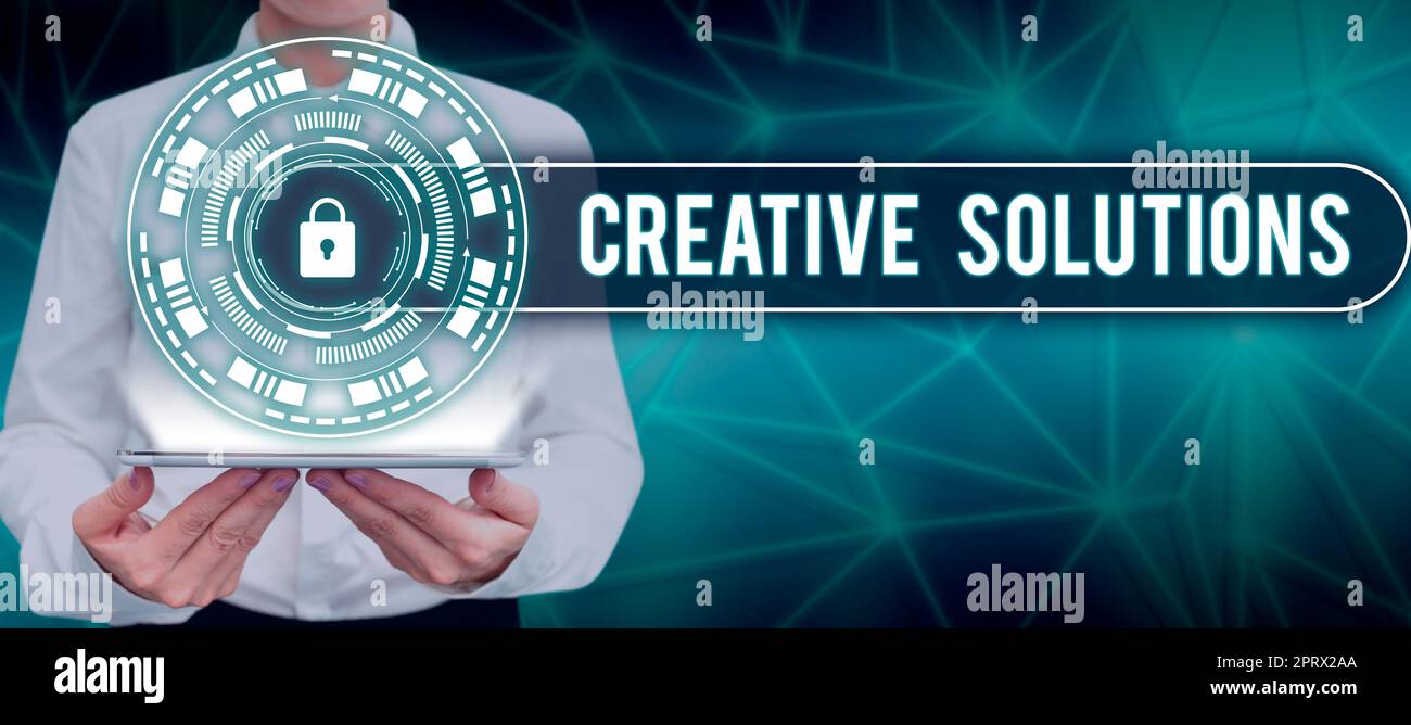 Text showing inspiration Creative SolutionsOriginal and unique approach ...