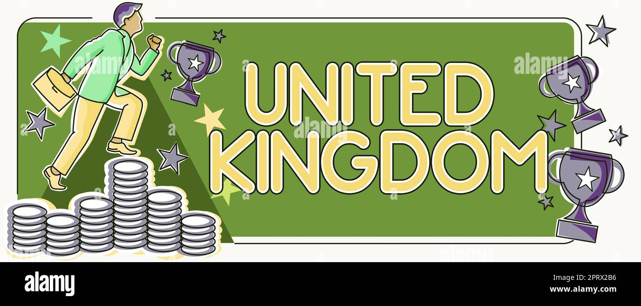 Hand writing sign United KingdomIsland country located off the ...
